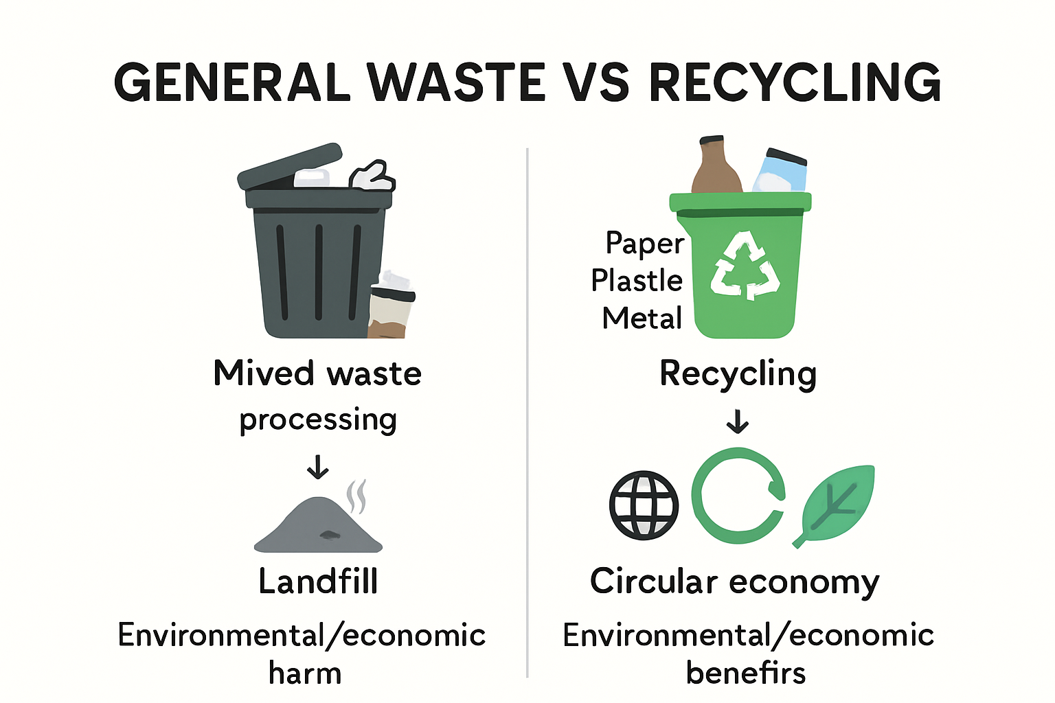 General Waste vs Recycling: Business Guide for 2025 - Venture Waste