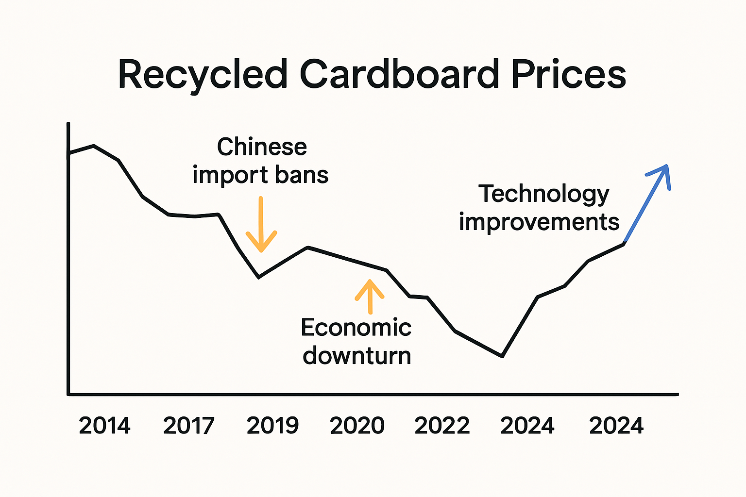 The cardboard recycling market in the UK historic prices at UK mills ...