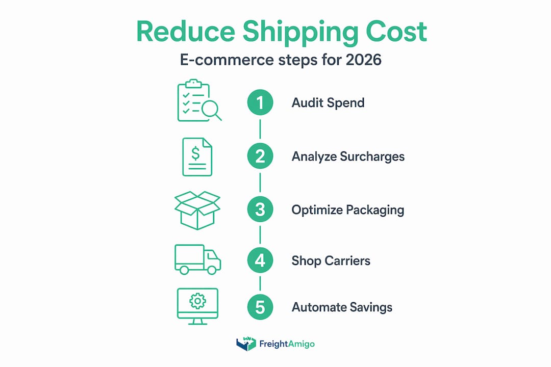 Shipping cost reduction steps for e-commerce in 2026 | ParcelPlanet