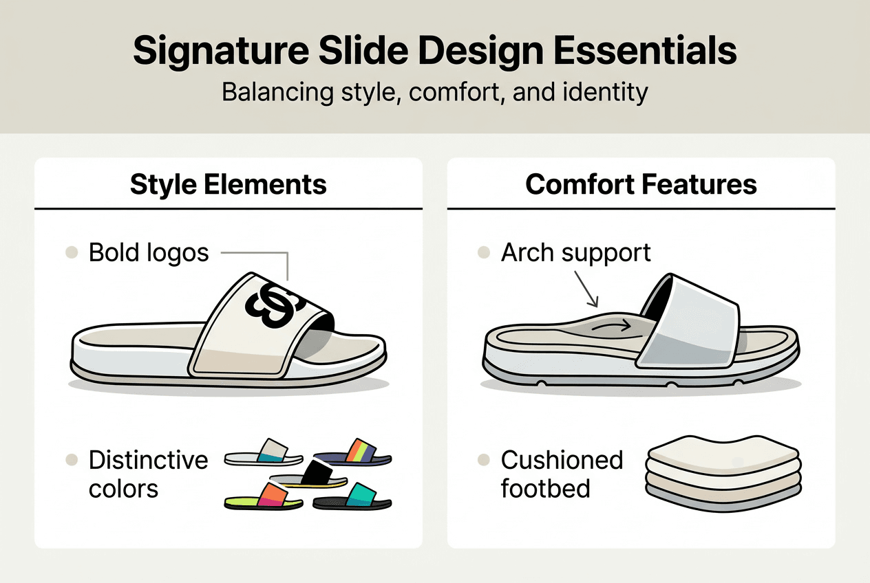 Infographic on signature slide style and comfort
