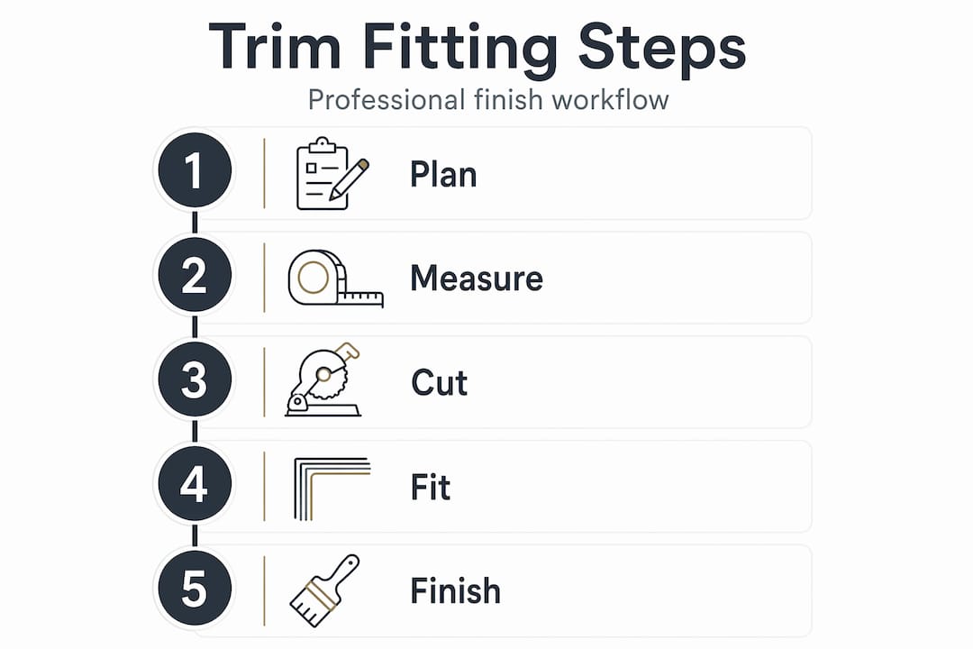 Floor trim fitting guide for a professional finish