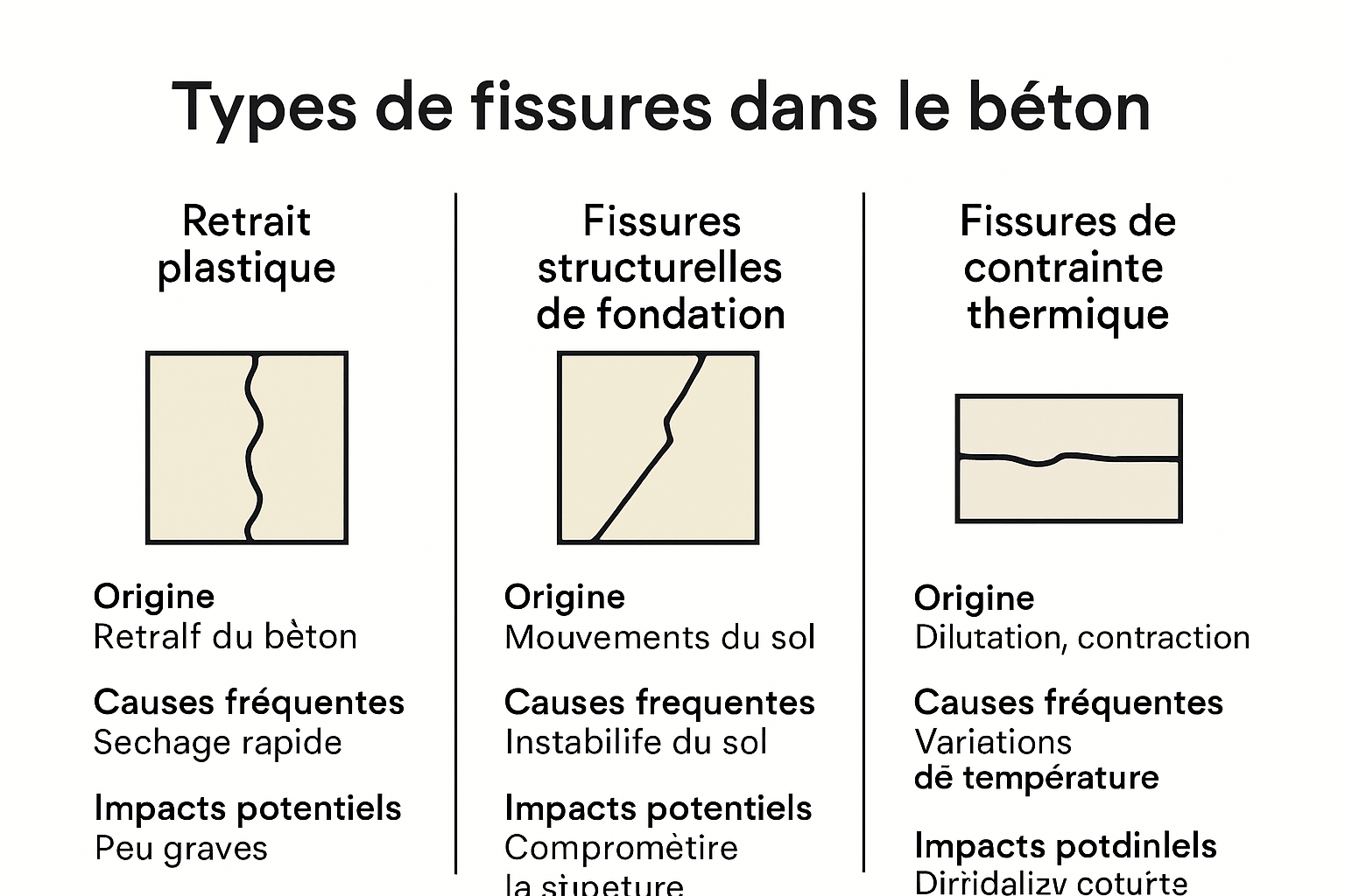 Types de fissures béton : comment les reconnaître et agir