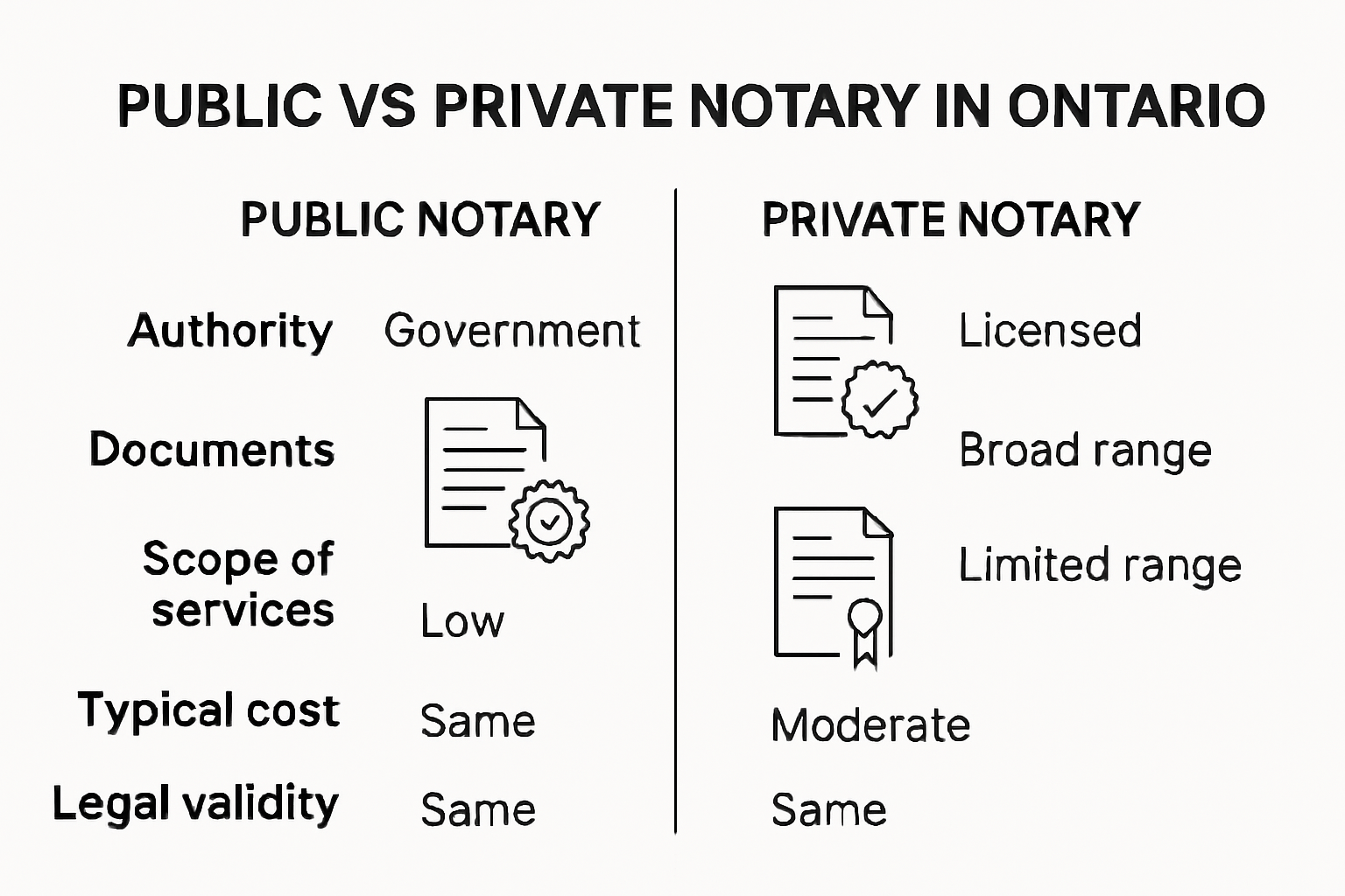 Public vs Private Notary: Key Differences in Ontario - The Online Notary
