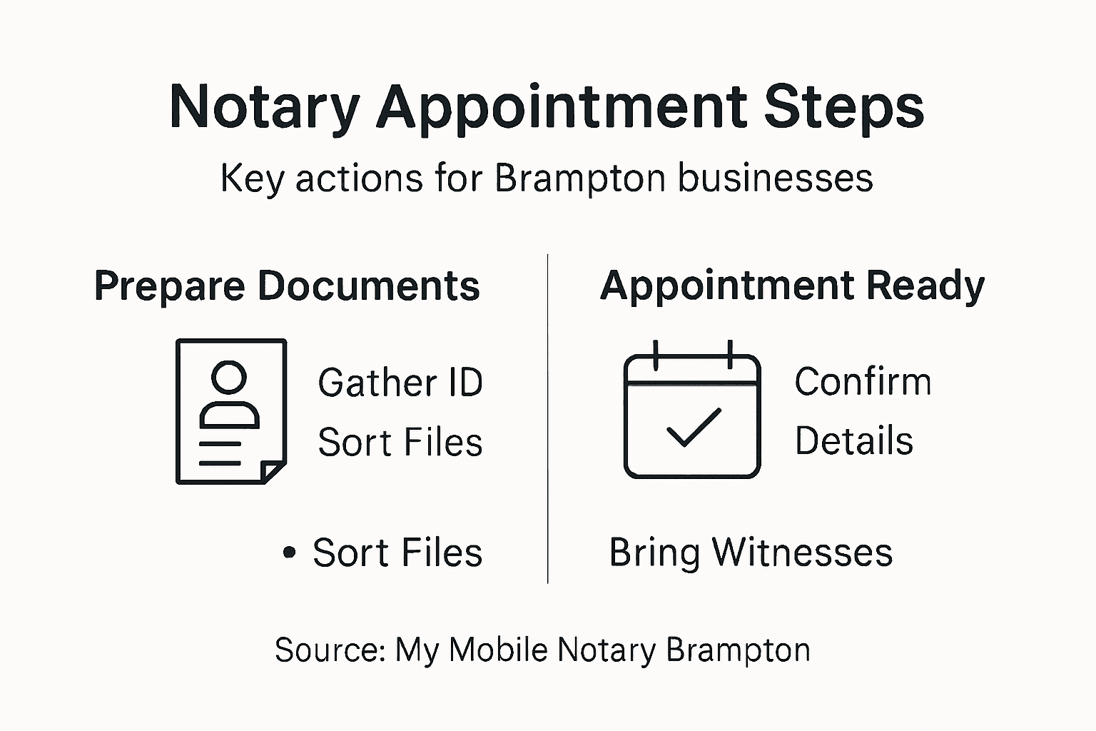 Notary Appointment Checklist for Brampton Businesses - My Mobile Notary