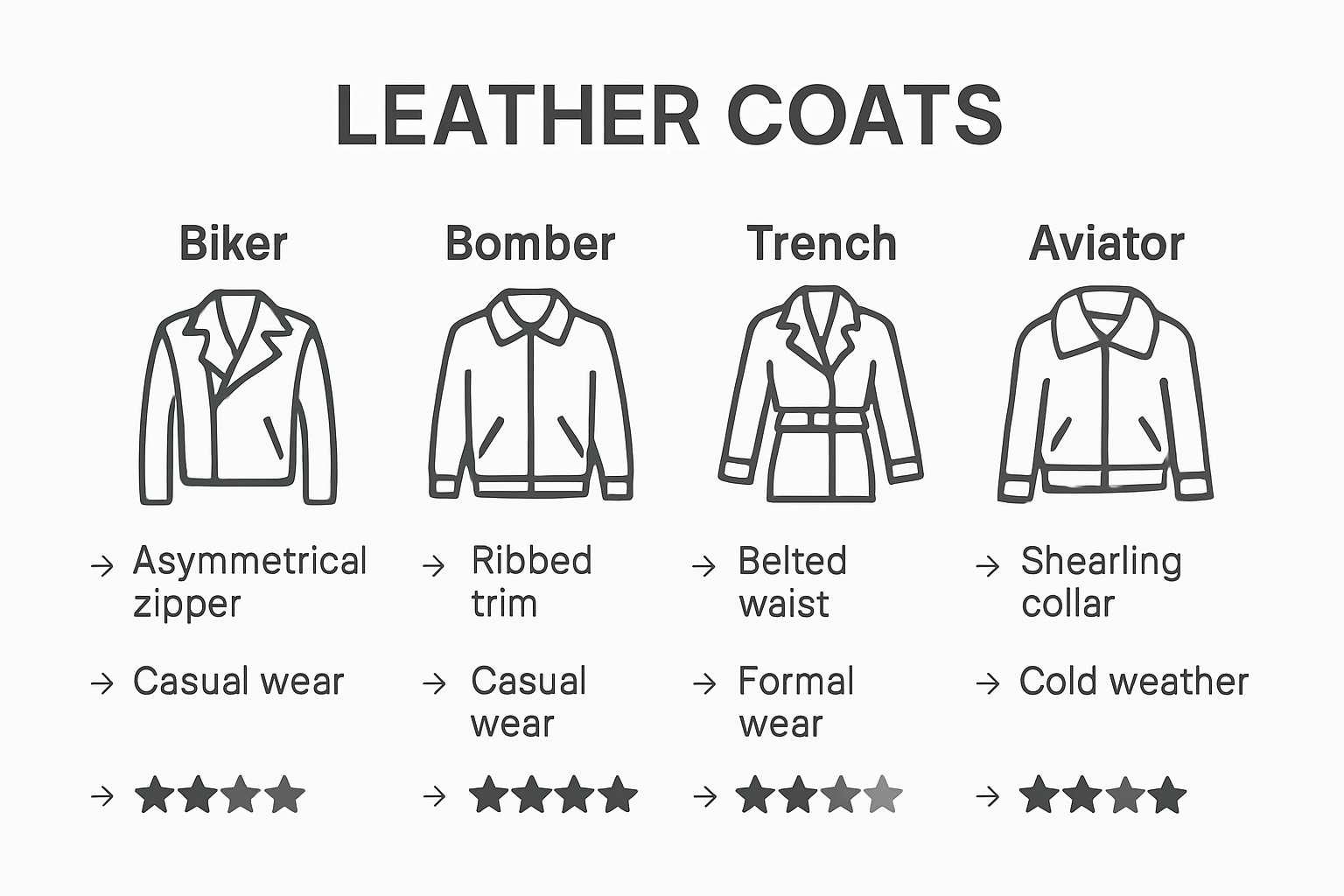Types of Leather Coats – Choosing Style and Quality - Maker of Jacket