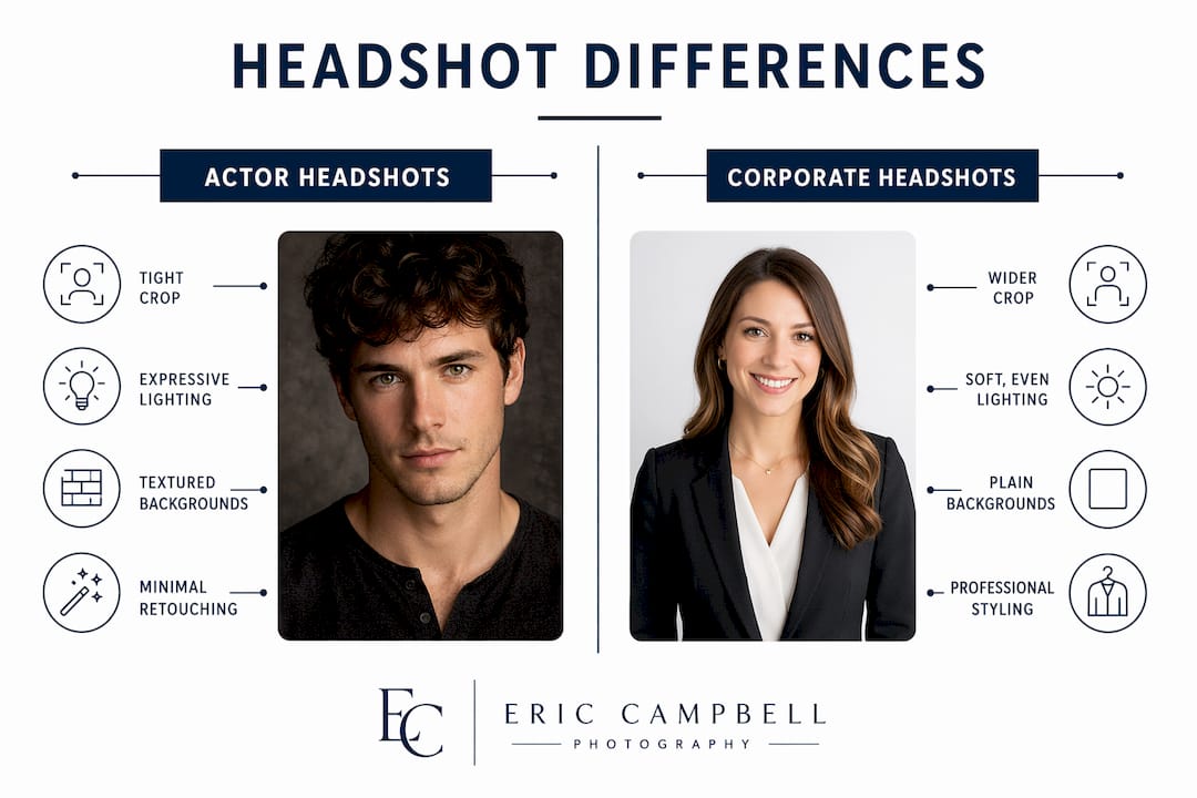 Why Actor Headshots Differ from Corporate Portraits