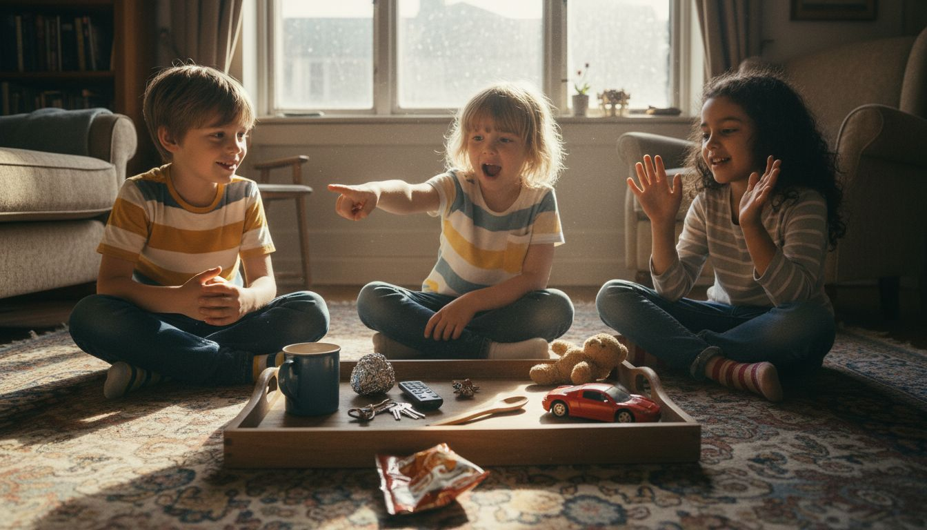 Children playing I Spy sensory game