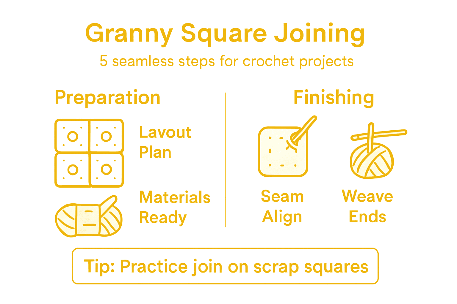 How to Join Granny Squares for Seamless Crochet Projects – CRAFTISS