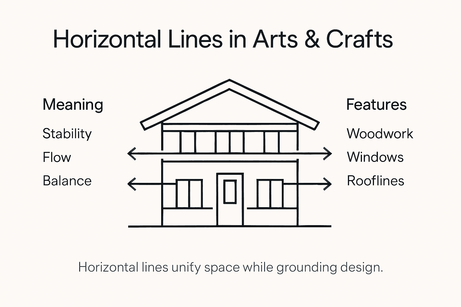 Horizontal Lines in Arts & Crafts: Visual Unity and Balance