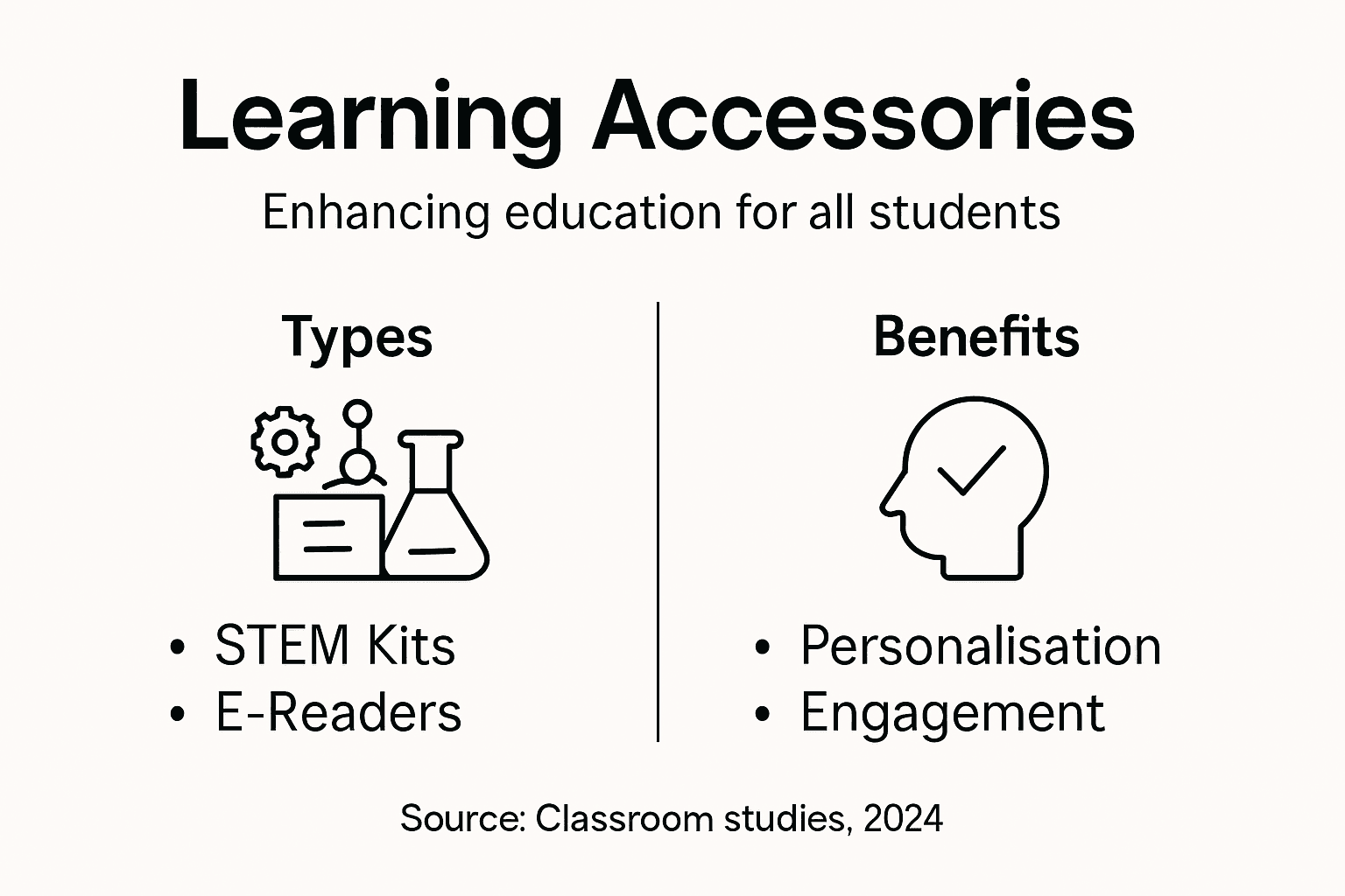 Infographic on learning accessories and benefits