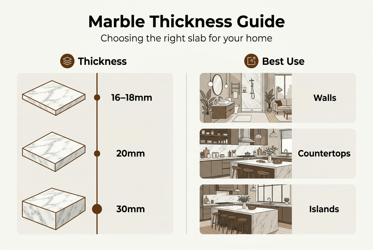Marble Thickness Guide 2026 for Homeowners– SurfacesGalore