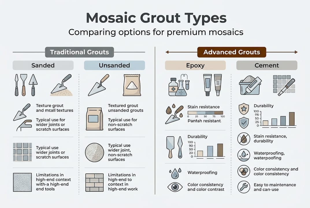 Luxury mosaic grout selection for premium interiors– SurfacesGalore