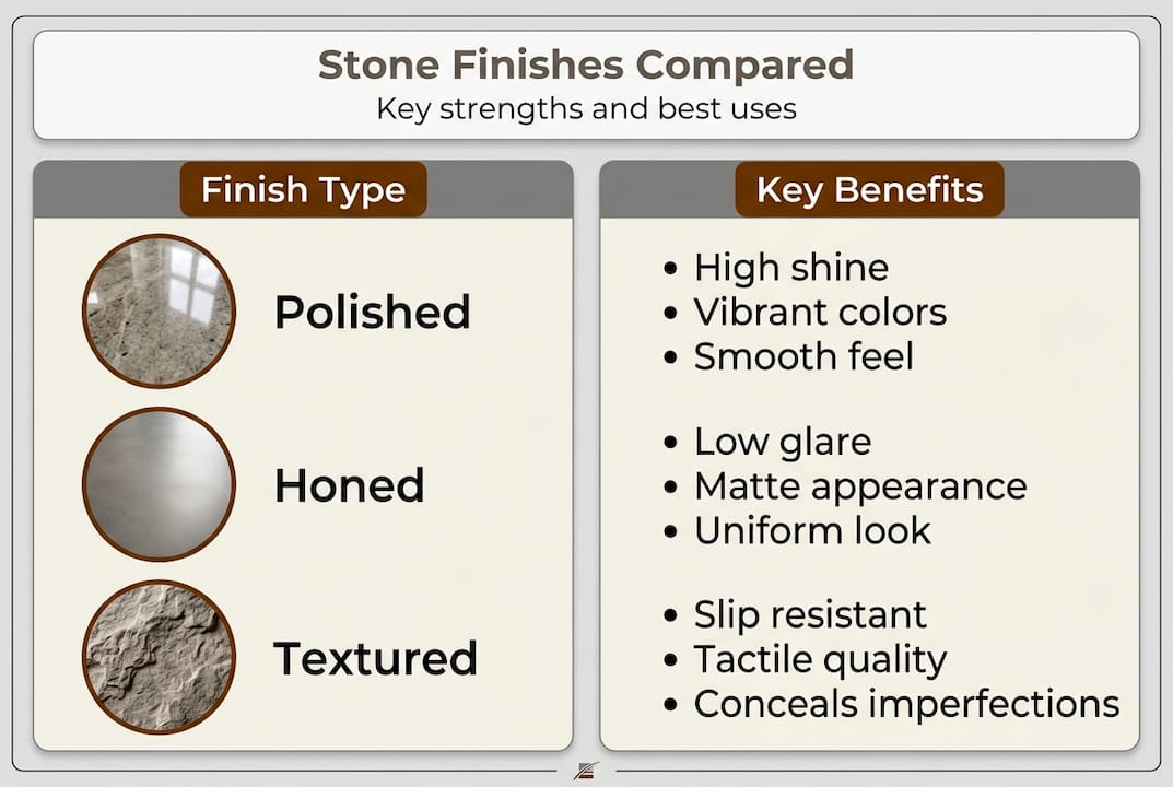 Guide to Natural Stone Finishes for Homeowners– SurfacesGalore