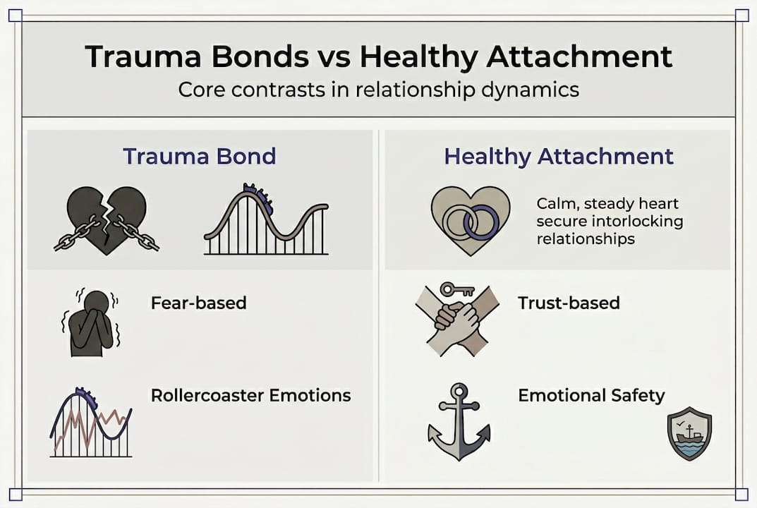 Trauma bonds vs healthy attachment: key differences