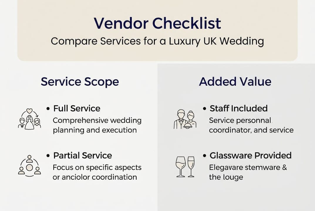 Your complete wedding vendor checklist for a luxurious UK celebration