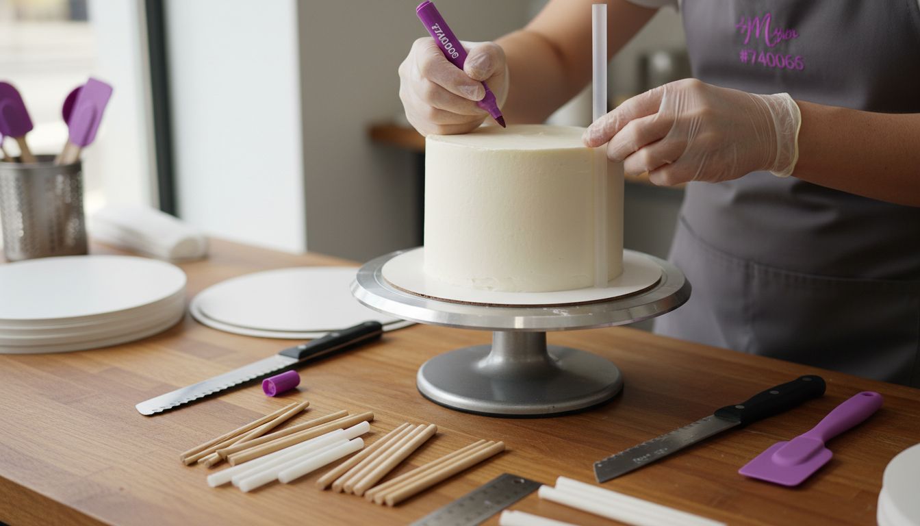 How to Use Cake Dowel for Tiered Cake Stability - The Vanilla Valley