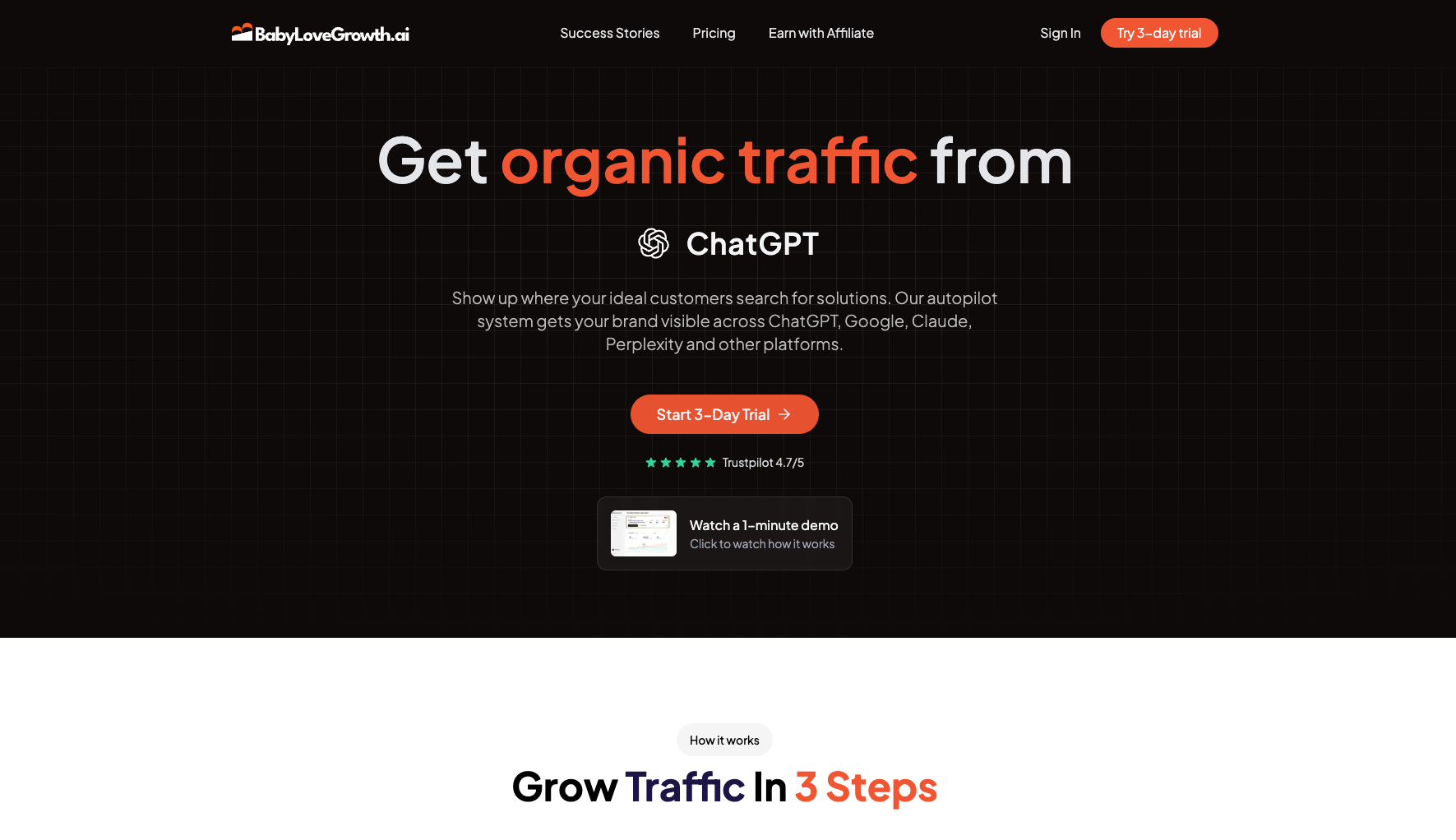 BabyLoveGrowth - Get Google and ChatGPT Traffic on Autopilot